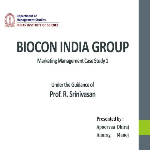 Biocon India Case Study | PPTX