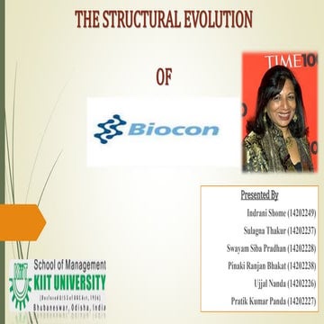 The Structural Evolution of Biocon | PPTX