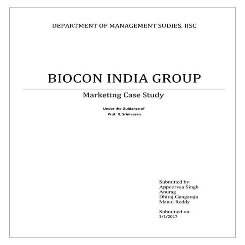 Biocon case study group 1 | DOC