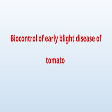 biological control of early blight disease | PPT