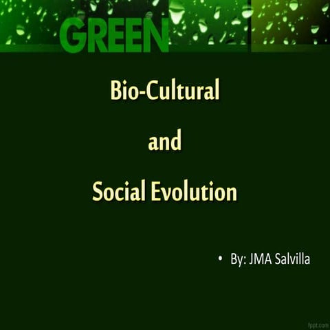Bio cultural and social evolution lesson plan presentation | PPTX