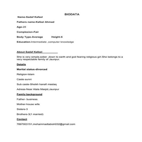 Biodata | PDF