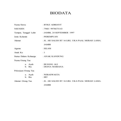 Biodata | DOCX