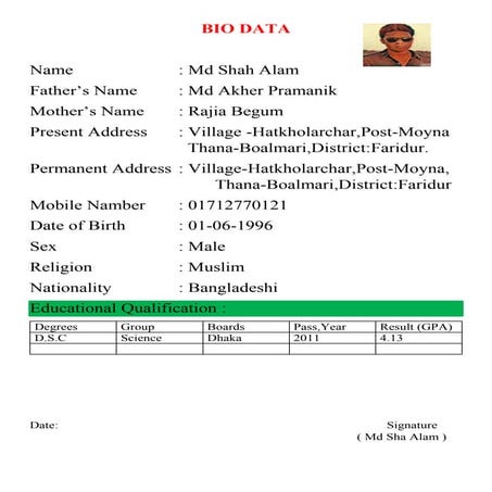 BIO DATA | DOCX