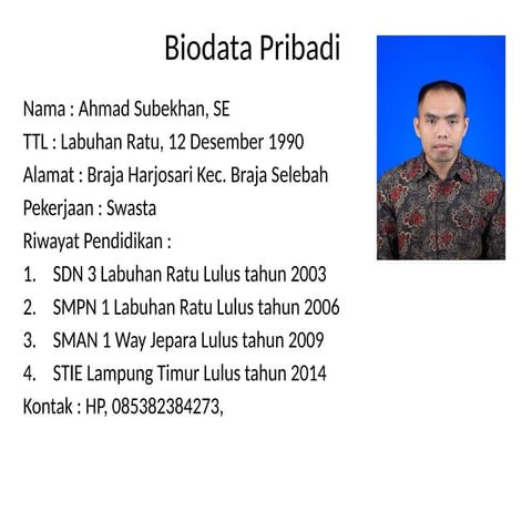 BIODATA AHMAD SUBEKHAN SMAN 1 WAY JEPARA.pptx