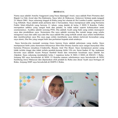 Biodata amel | PDF
