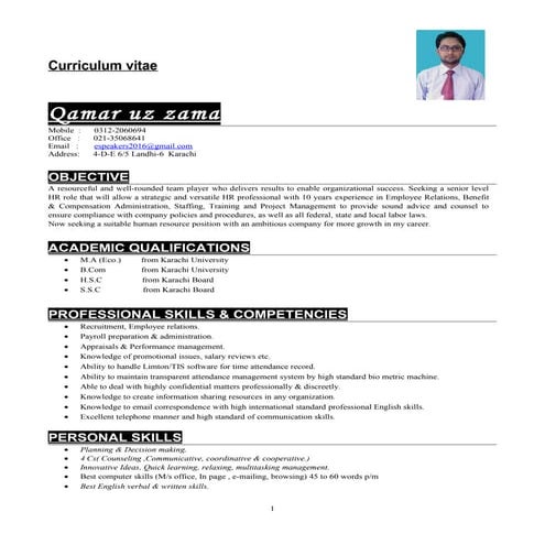 Bio data cv | DOC
