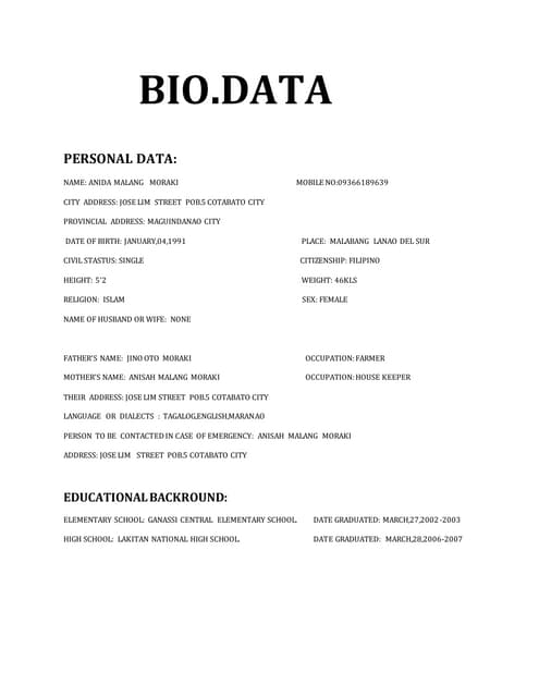 Biodata | DOC