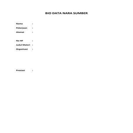 Bio data nara sumber | DOCX