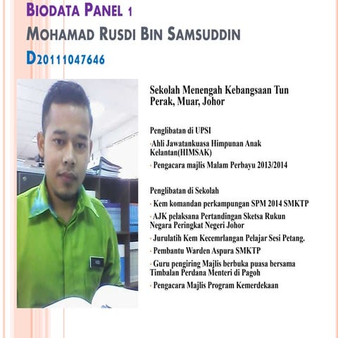 Biodata panel 1 | PPTX