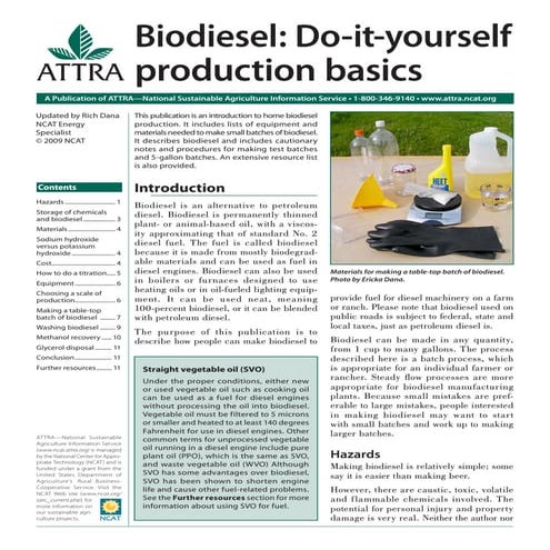 Biodiesel: Do-it-yourself Production Basics | PDF