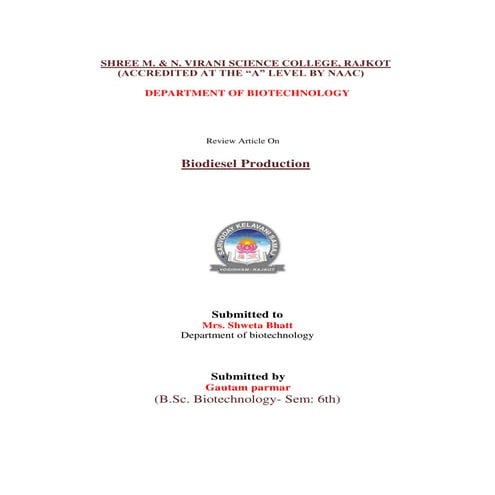 Biodiesel production and preparation techniques | PDF