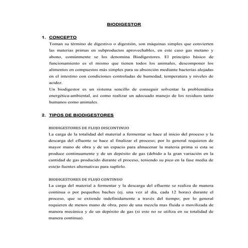 biodigestor ciencias para alumnos de secundaria y prepa | PPTX