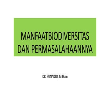 Biodiversitas adalah keragaman hayati yang memiliki manfaat bagi ...