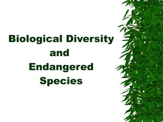 Threats to Biodiversity | PPT