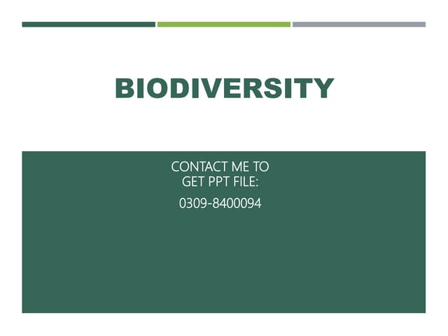 value of biodiversity | PPT | Environment | Science