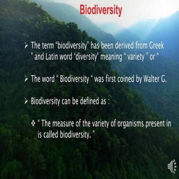 Biodiversity and its importance | PPTX