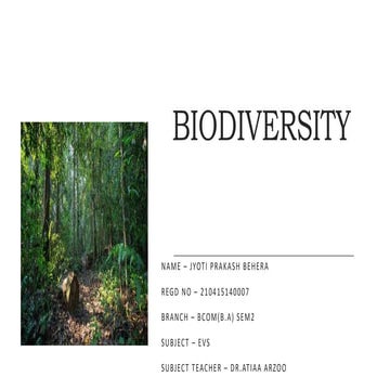 Biodiversity in Ecosystems Educational Presentation in Colorful ...