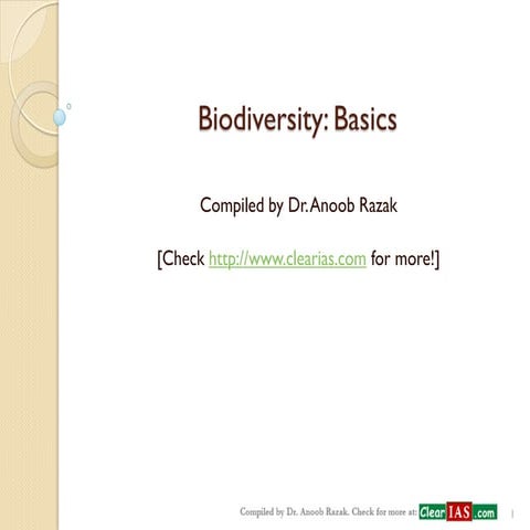 Biodiversity: Basics - By ClearIAS.com