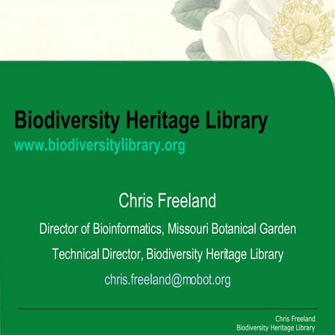 Biodiversity Heritage Library | PPT | Free Download