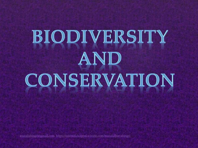 Biodiversity and conservation | PPT