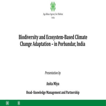 Biodiversity and Ecosystem-Based Climate Change Adaptation in Porbandar, India | PPT