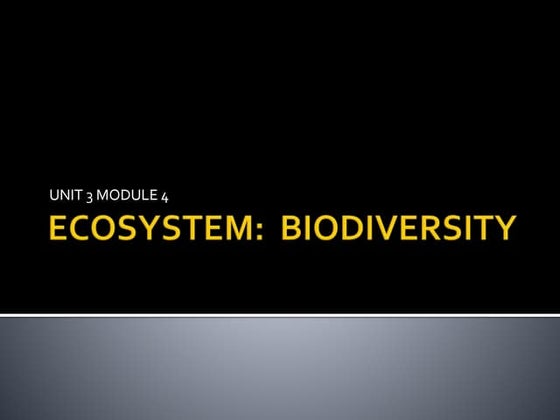 Science G10 3rd Q Ecosystem and Biodiversity | PPT