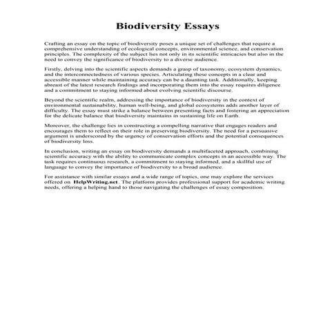 Biodiversity Essays | PDF