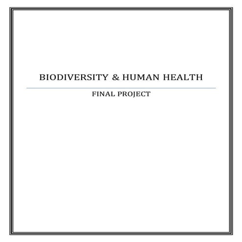 Biodiversity and the healthy society | PPTX