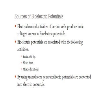 types of bioelectric potentials and their measurement | PPTX