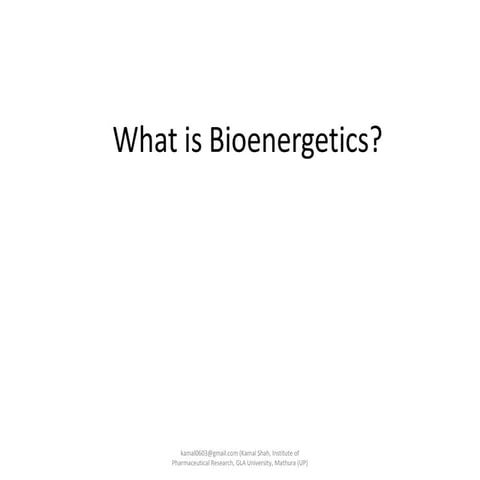 Bioenergetics | PPT