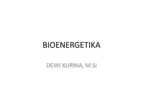 Bioenergitika | PPTX
