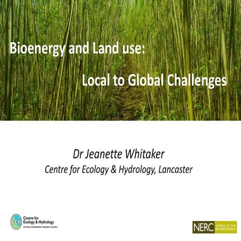 Bioenergy and Land use change: Local to Global Challenges | PPT