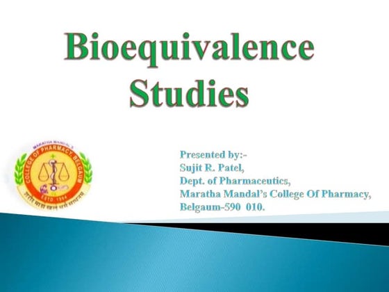 Bioavailability and bioequivalence | PPT