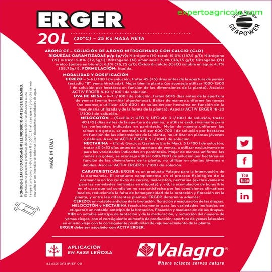 Bioestimulante etiqueta erger valagro expertoagricola.com.pdf