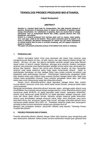 Pembuatan etanol dari singkong | PPTX