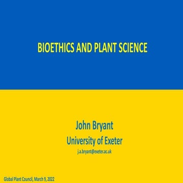 Bioethics and plant science | PPTX