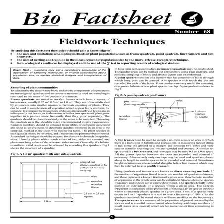 Biofactsheet fieldworktech | PDF