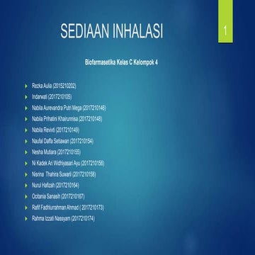 Biofarmasetika Materi Sediaan Inhalasi | PPTX