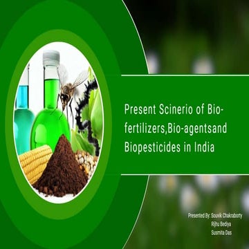 The current status of Biofertilizer and Bioagents in India | PPTX