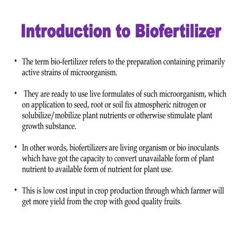 Biofertilizer.pptx Biofertilizer Biofertilizer | PPTX