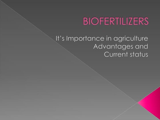 Role of biofertilizer in agriculture | PPTX | Agriculture | Industries