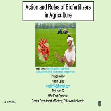 Role of bio fertilizers in sustainable organic agricultural development ...