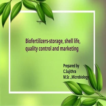 Biofertilizers -storage, quality control,marketing.pptx