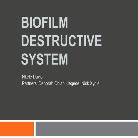 Biofilm destructive system | PPTX