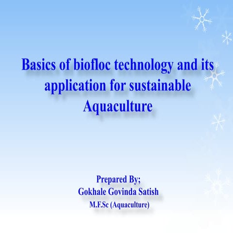 Biofloc Technology in aquaculture | PDF