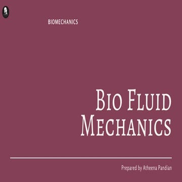 Bio fluid mechanics unit ii | PDF