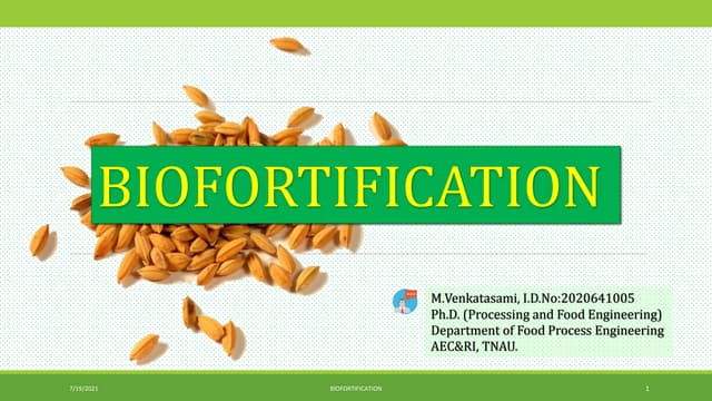 BIOFORTIFICATION | PPTX