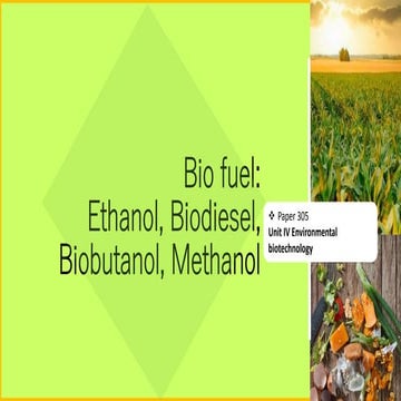 Bio fuels, production and limitations | PPSX