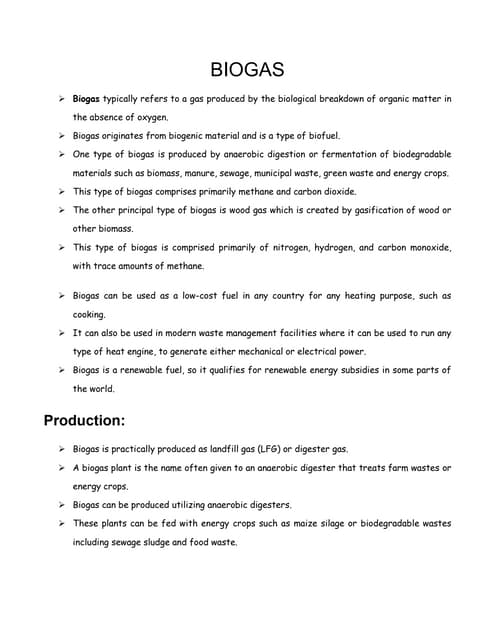 Biogas production | PPT